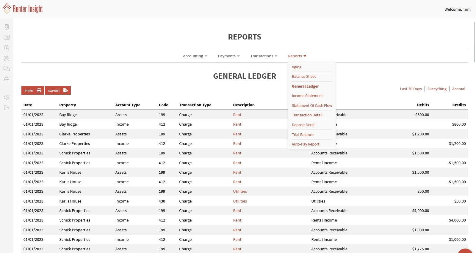 Renter Insight Accounting