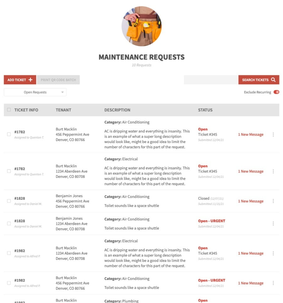 Renter Insight Maintenance Requests